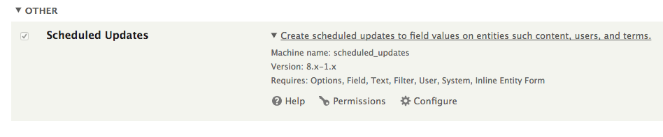 Add Configure link to Module. [#2872241] | Drupal.org